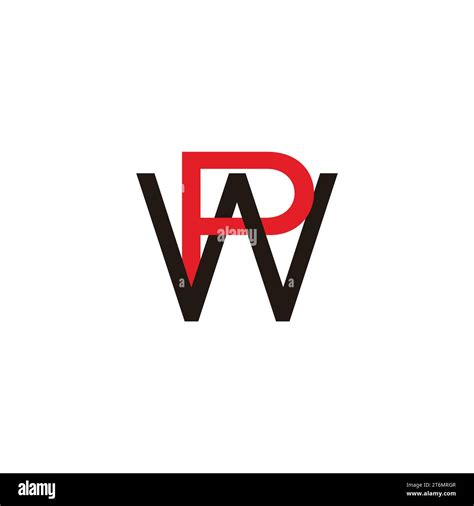 Letter Pw Linked Line Simple Colorful Logo Vector Stock Vector Image