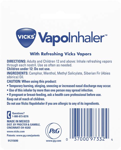 Vicks Vapoinhaler On The Go Portable Nasal Inhaler Non Medicated