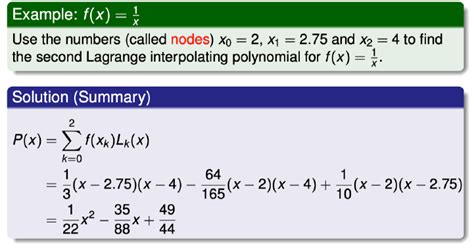 3 1 Lagrange Interpolating Polynomials