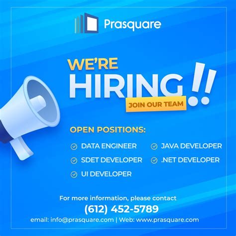 Techcareers Nowhiring Prasquare Technologies Llc