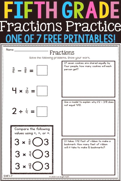 Fraction Worksheets For 5th Graders