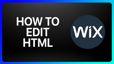 How To Edit Html Wix Tutorial Youtube