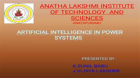 Artificial Intelligence In Power Systems PPTX