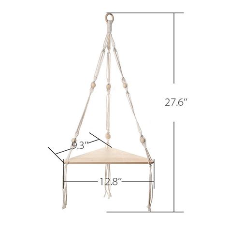 Triangular Hanging Shelves Bohemian Chic Space Saving Design