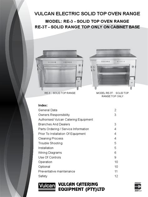 Vulcan Electric Range R E3 3 Solid Top Electrical Range With Oven