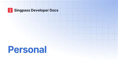 Personal Singpass Developer Docs