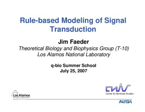 Pdf Rule Based Modeling Of Signal Transduction
