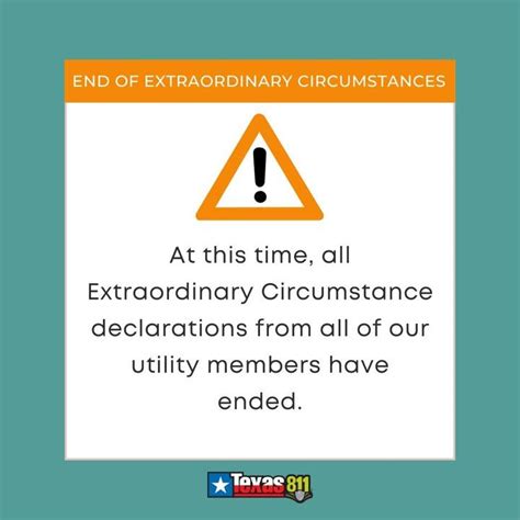 All Extraordinary Circumstance Declarations Have Ended At This Time Texas811