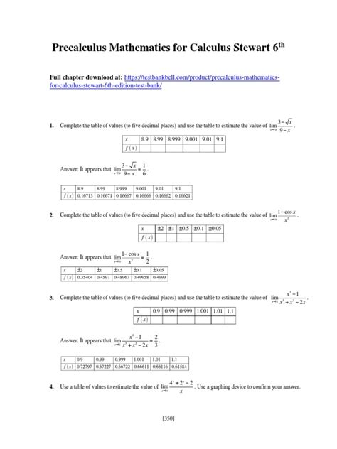 Precalculus Mathematics For Calculus Stewart 6th Edition Test Bank