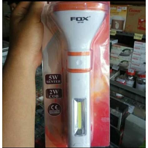 Jual Senter Cas 5w Lampu Emergency Cob 2w Fox Gf145 Warna Biru Dan