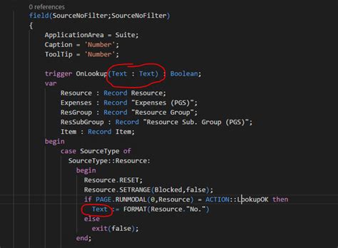 onlookup trigger parameter text not working · issue 1510 · microsoft al · github