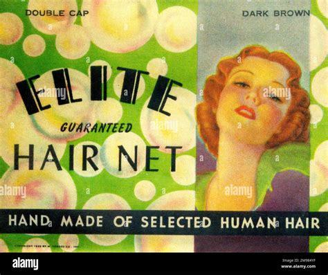 Vintage Hairnet Packaging Elite Hair Net Double Cap In Dark Brown