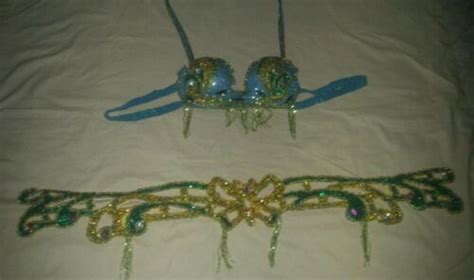 Egyptian Belly Dance Costume Bra And Belt Set Professional Dancing Multi