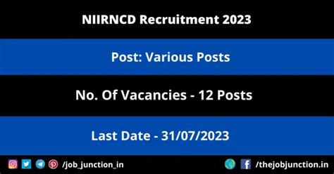 Niirncd Recruitment 2023 Job Junction