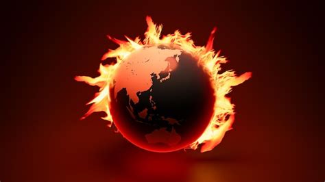 Premium Photo The Earth Is Burning Due To Global Heat Waves Caused By