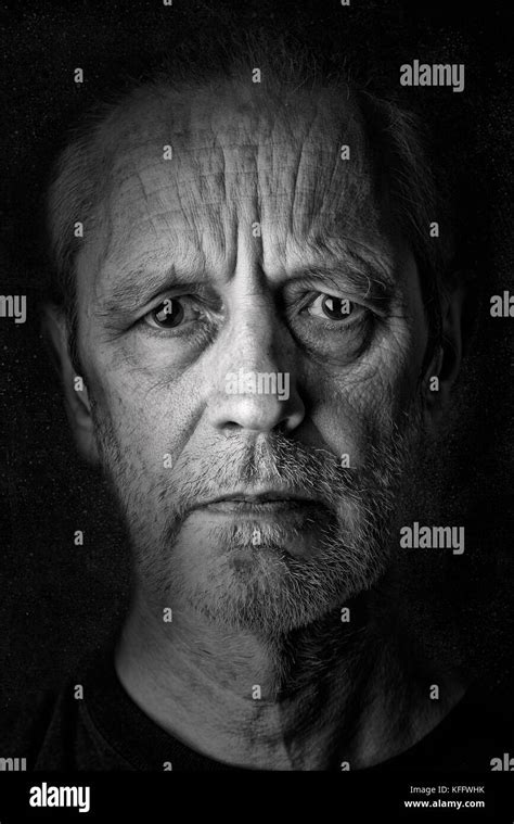 Portrait Of A Serious And Angry Man With A Penetrating Gaze And Fury In