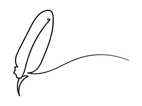 Premium Vector Feather One Line Art Hand Drawn Illustration On White
