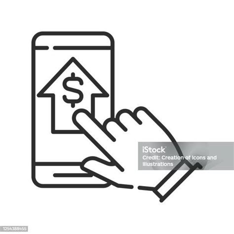 모바일 뱅킹 블랙 라인 아이콘 웹 지불 금융 거래 웹 페이지 모바일 앱 프로모션용 픽토그램 Ui Ux Gui 디자인 요소입니다