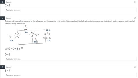 Solved Points Determine The Complete Response Of The Chegg