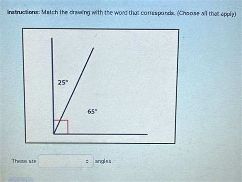 Solved Instructions Match The Drawing With The Word That Corresponds