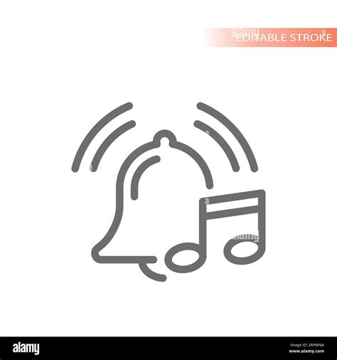 Bell And Music Notes Line Vector Icon Sound Note And Noise Symbol Stock Vector Image And Art Alamy