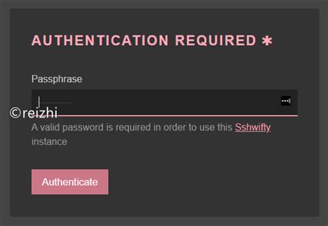 Sshwifty 一款网页端SSH客户端程序 reizhi
