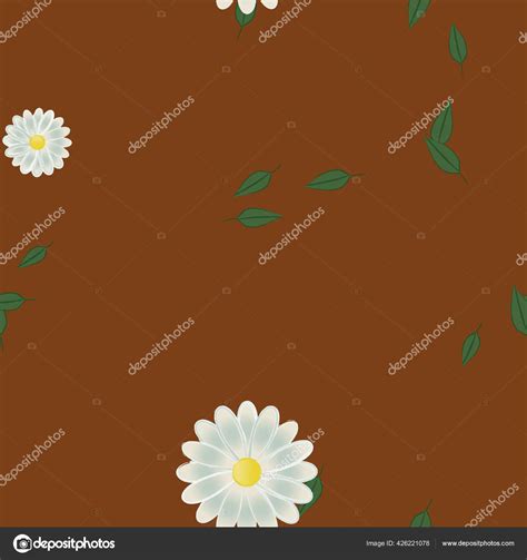Flowers Leaves Seamless Background Vector Illustration Stock Vector By