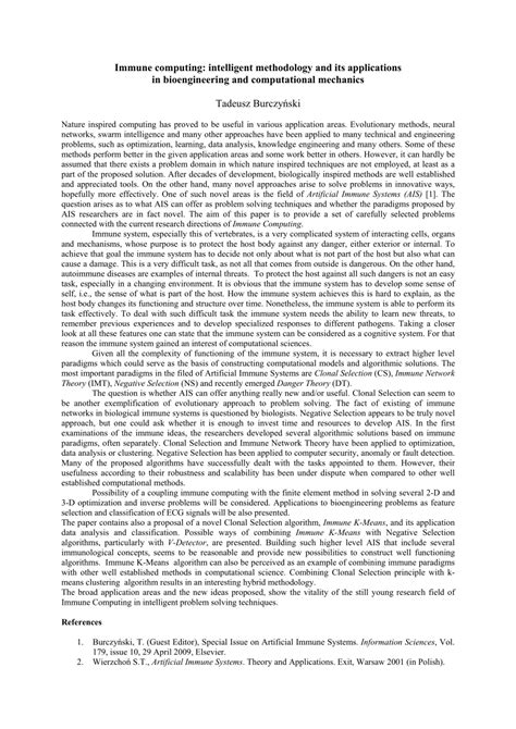 Pdf Immune Computing Intelligent Methodology And Its Applications In