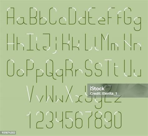Thin Line Font Stock Illustration Download Image Now Abstract