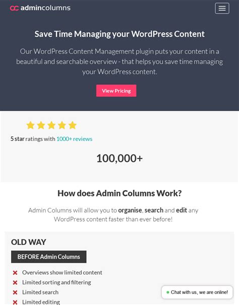 Admin Columns Pro Website Is A Web Design Inspiration