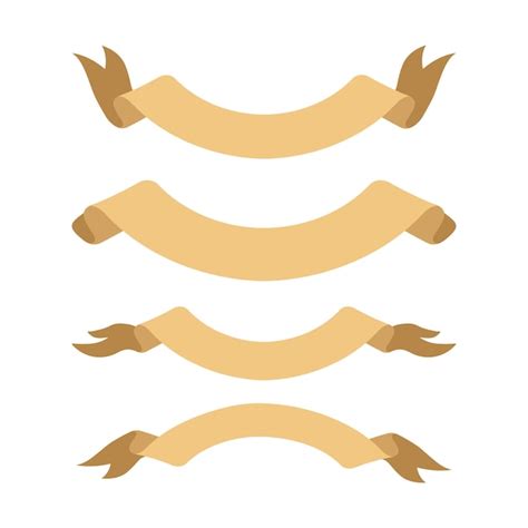 텍스트를 쓰기 위한 벡터 모양 리본 세트 프리미엄 벡터