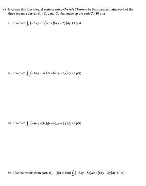 C Evaluate This Line Integral Without Using Green S Chegg