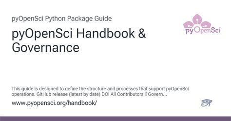 Pyopensci Handbook Governance Pyopensci Handbook