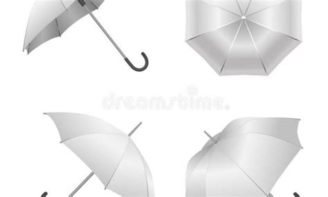 Realistic Detailed 3D White Blank Umbrella Template Mockup Regarding