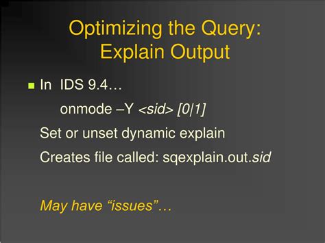 Ppt Informix Sql Performance Tuning Powerpoint Presentation Free