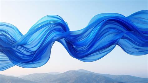 Floating Blue Fabric Premium Ai Generated Image