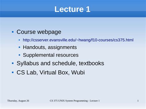 Ppt Lecture 1 Course Webpage Powerpoint Presentation Free Download 915254