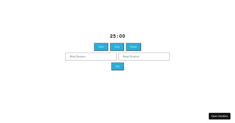 PomoDoro Codesandbox