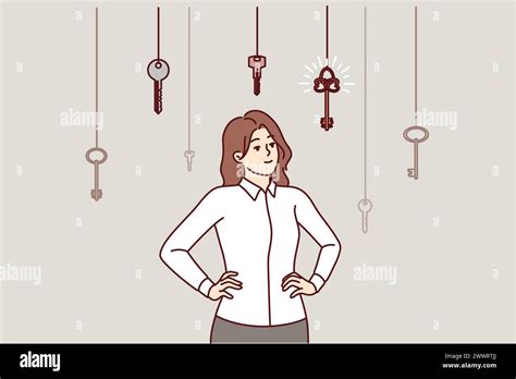 Keys Dangling From Lock Stock Vector Images Alamy