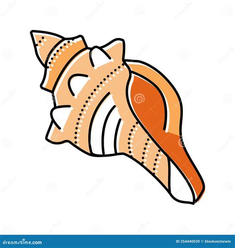 Conch Sea Shell Beach Color Icon Vector Illustration Stock Vector