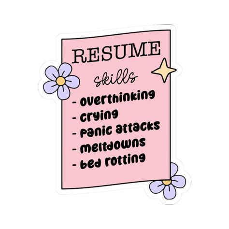 Cute Resume Skills Kiss Cut Stickers Planner Decor Laptops Water