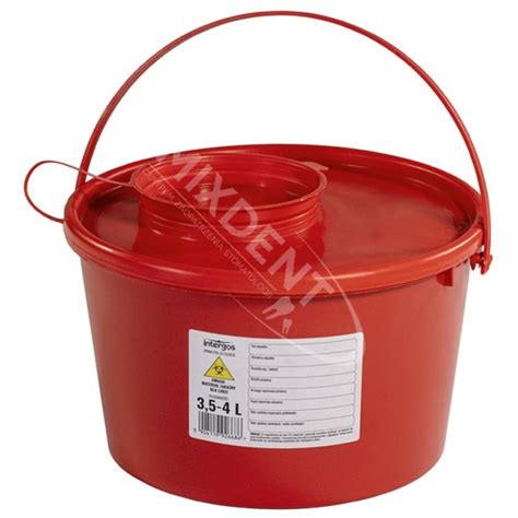 Pojemnik Na Odpady Medyczne Czerwony INTERGOS 3 5L MIXDENT