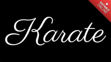 Karate Белый текст на черном фоне Генератор текстовых эффектов