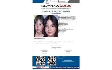 Ofrecen 200 mil de recompensa por información sobre Esmeralda