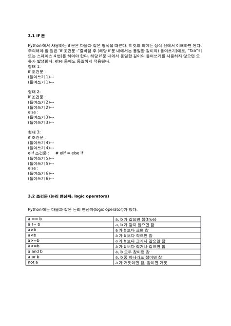 Python 2 3 If 문 Python 에서 사용하는 If 문은 다음과 같은 형식을 따른다 이것의 의미는 상식 선에서