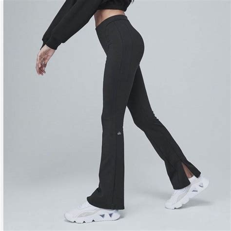 Alo High Waist Zip It Flare Split Leggings Only Depop