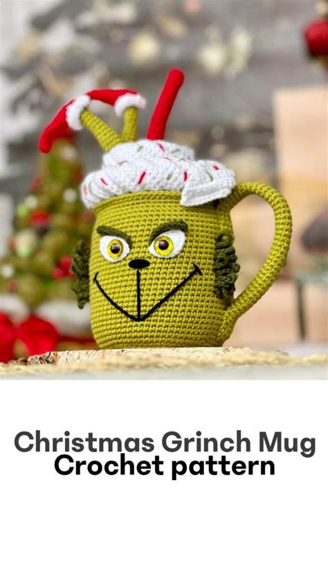 Christmas Green Villain Mug Crochet Amigurumi Christmas Crochet