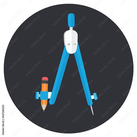 School Compass Vector Illustration Compass Clip Art Tool For Drawing