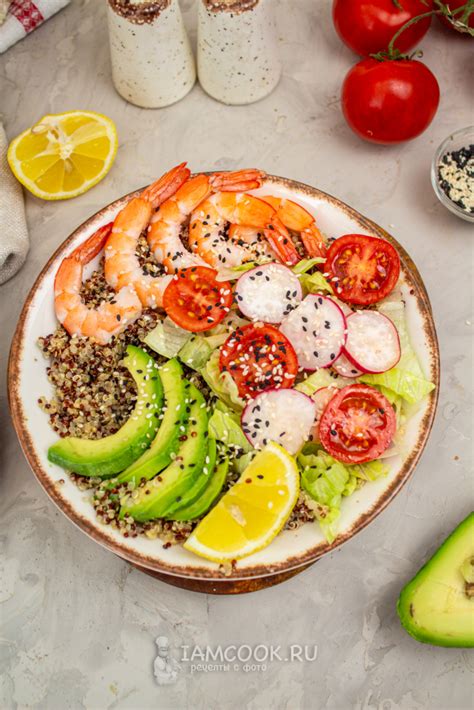 Боул с киноа и креветками — рецепт с фото пошагово