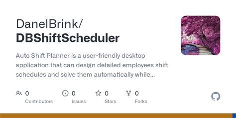 Github Danelbrinkdbshiftscheduler Auto Shift Planner Is A User